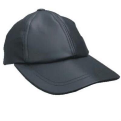 Black Leather One Size Baseball Cap | eBay