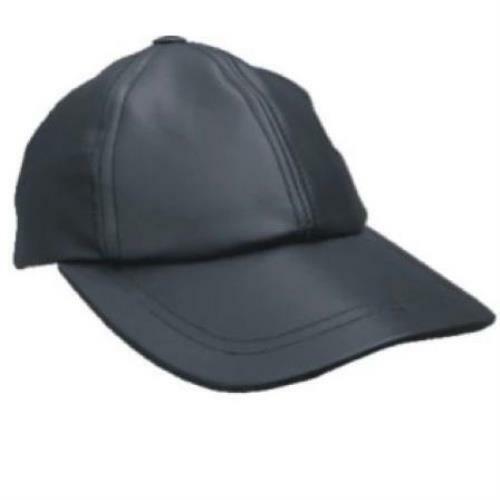 Black Leather One Size Baseball Cap | eBay