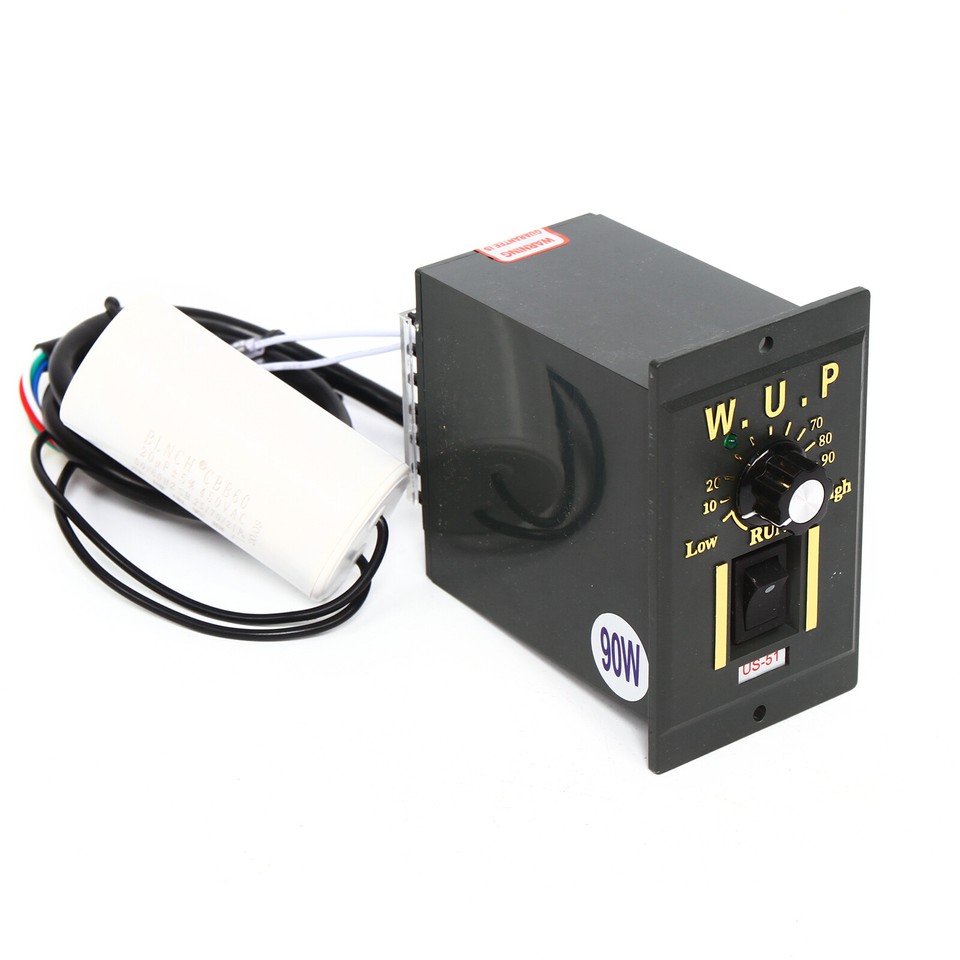 90W 110V 100k AC Gear Motor Electric Variable Speed Controller 1:100 0 ...