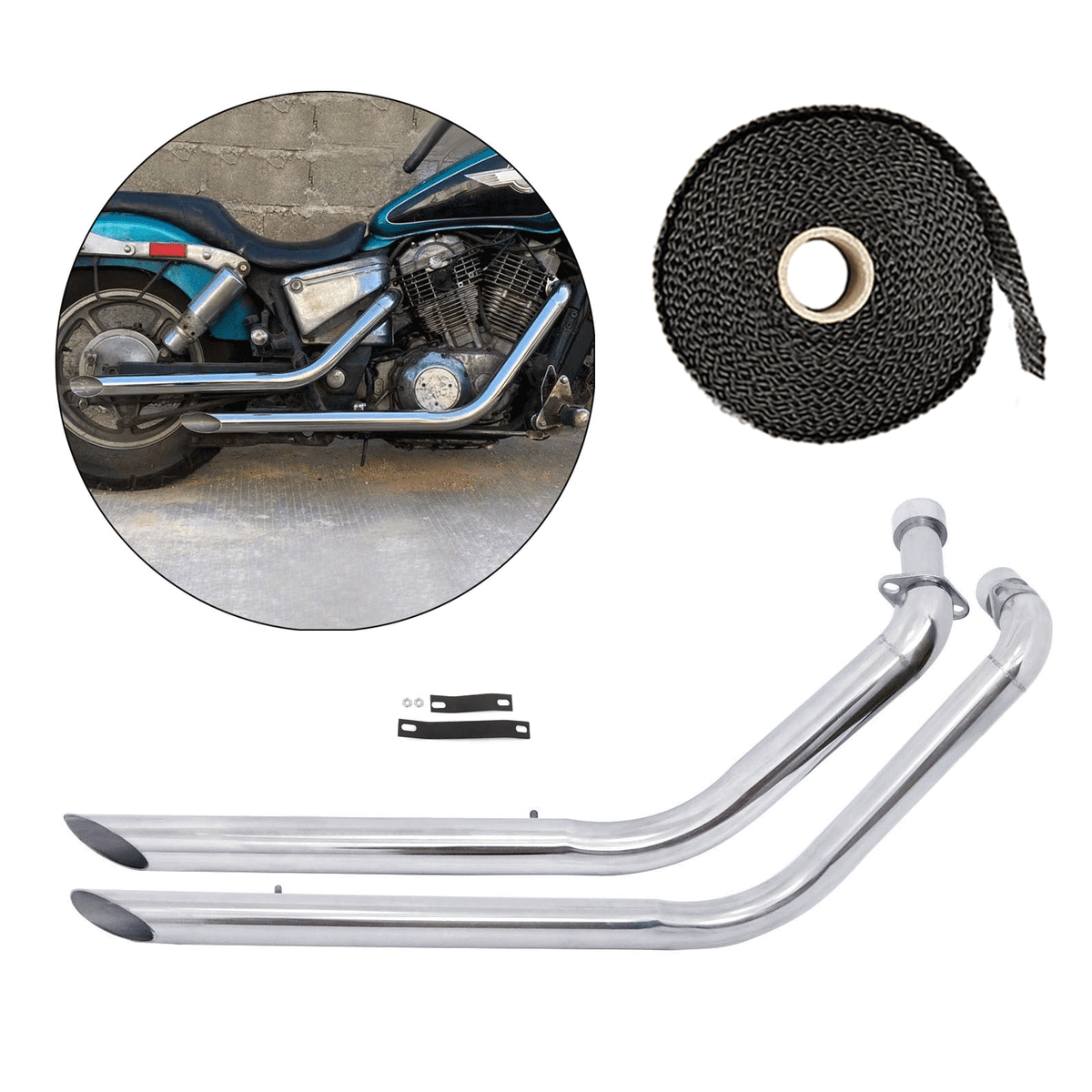 Honda Shadow Drag Pipes Worldmotop Stainless Steel Muffler Exhaust