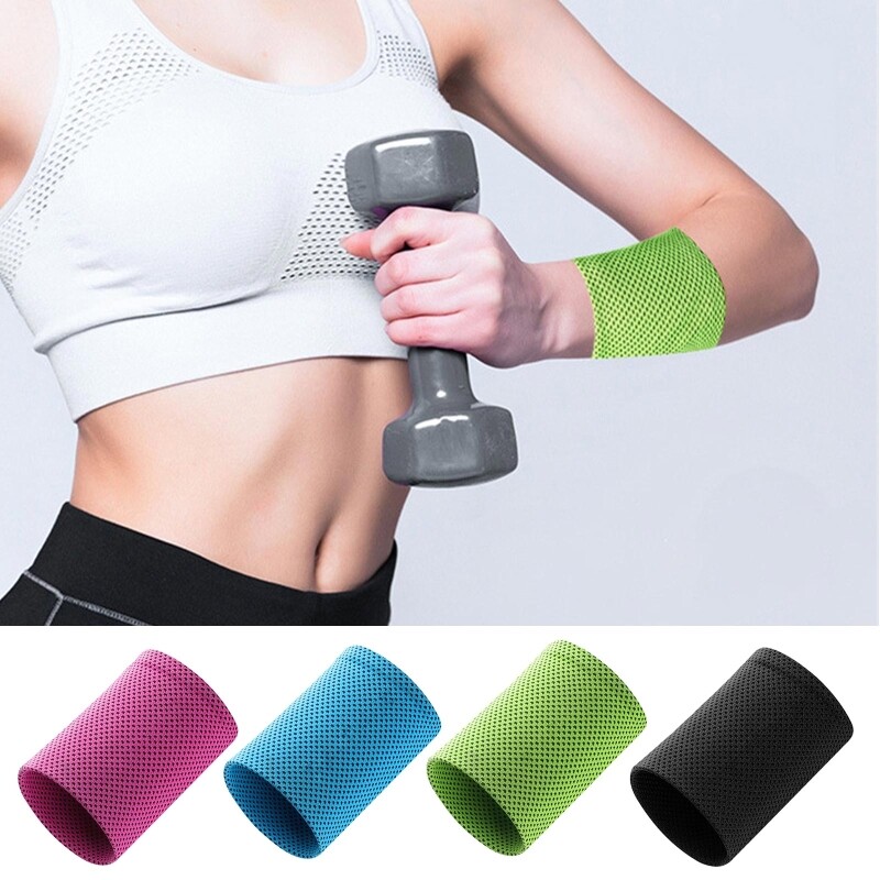 Exercise Wrist Sweatband Ice Cooling Sweat Absorbing Wristband for ...