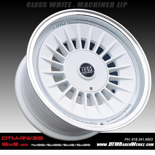16x8 +20 WH 4x100 5x100 DTM- RW20 Wheels Rims BMW E30 318i 318is 325e ...