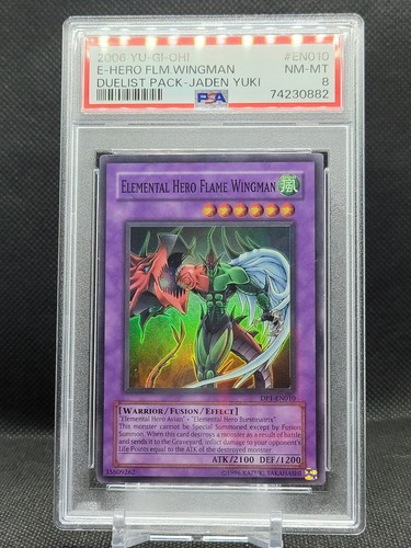 2006 YU-GI-OH! Jaden Yuki Elemental Hero Flame Wingman DP1-EN010 PSA 8 ...