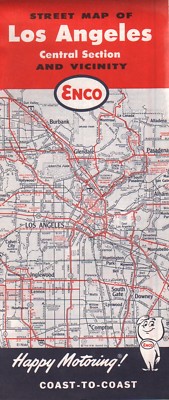 1964 ENCO Road Map: Los Angeles Central Section NOS | eBay