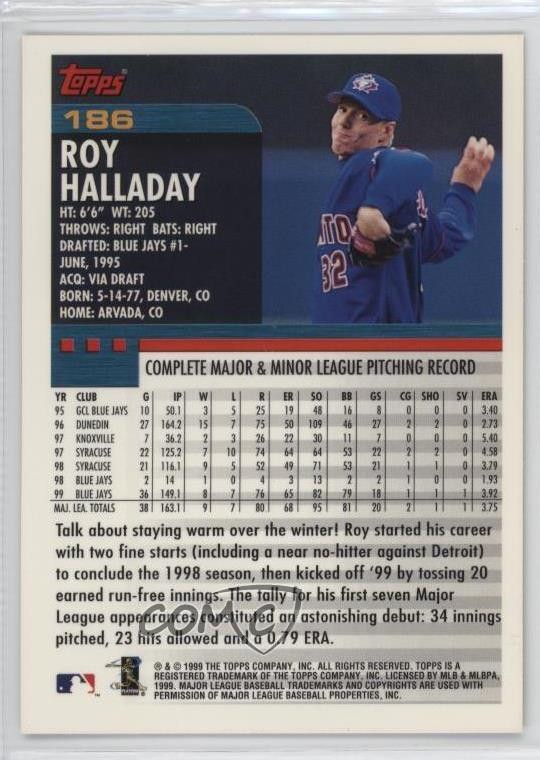 2000 Topps Roy Halladay #186 HOF | eBay