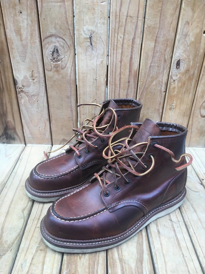 Red Wing 1907 Copper Rough Moc Toe Brown Boots Sz USA 9.5 D| UK 8.5 ...