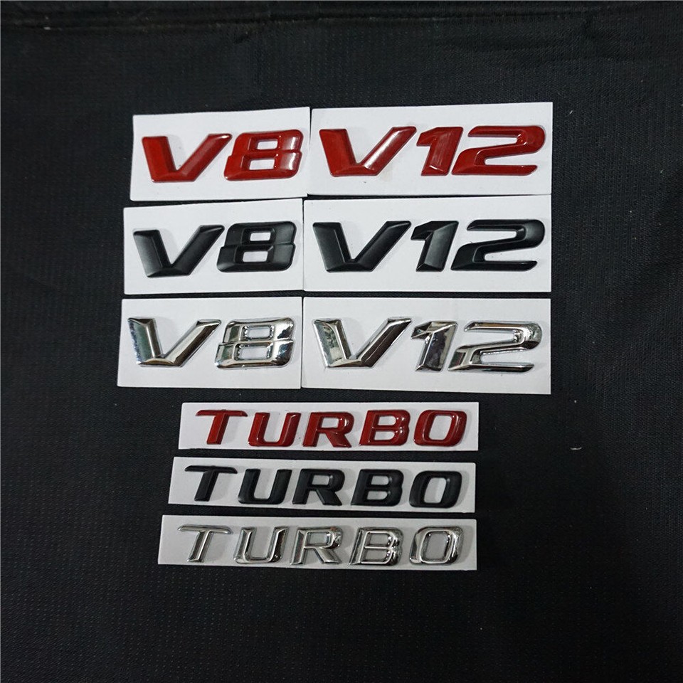 2x Black Silver Chrome 6.5AMG Metal Decal Sticker Emblem Badge V12 ...