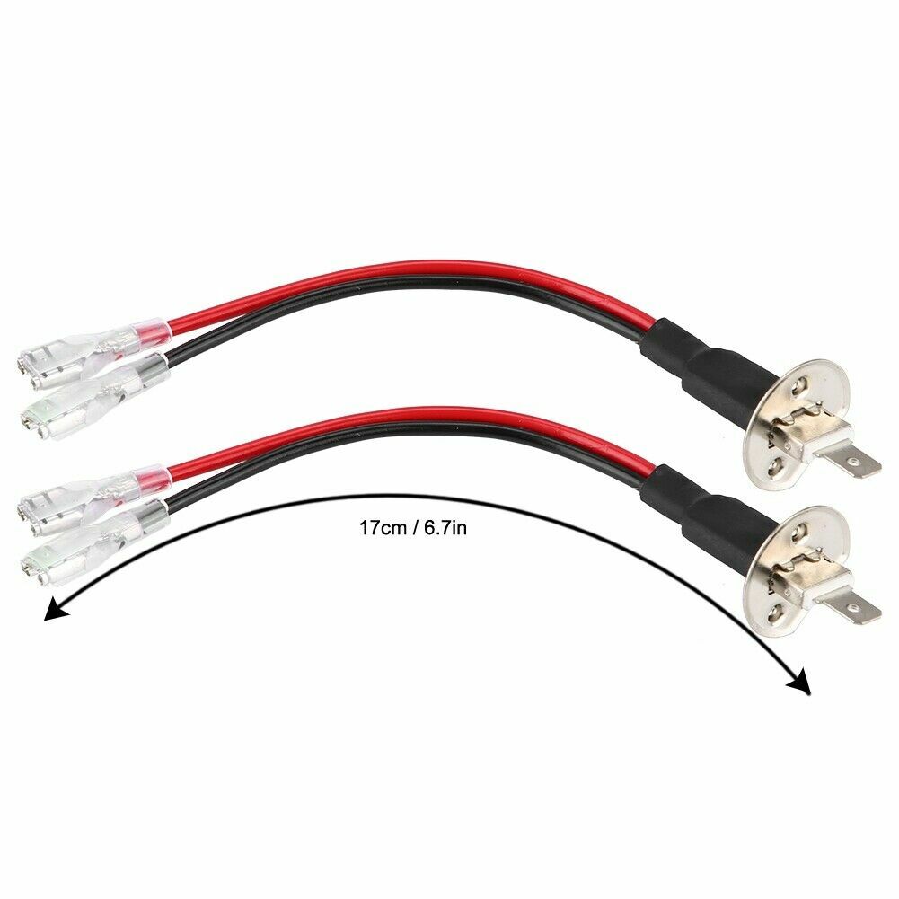 4X LED Headlights Connection H3-To-H1 Conversion Adapter Sockets Wiring ...