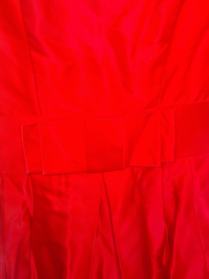 Sz 11 Cherry Red LORRIE DEB Formal Party Dress w bow in front | eBay