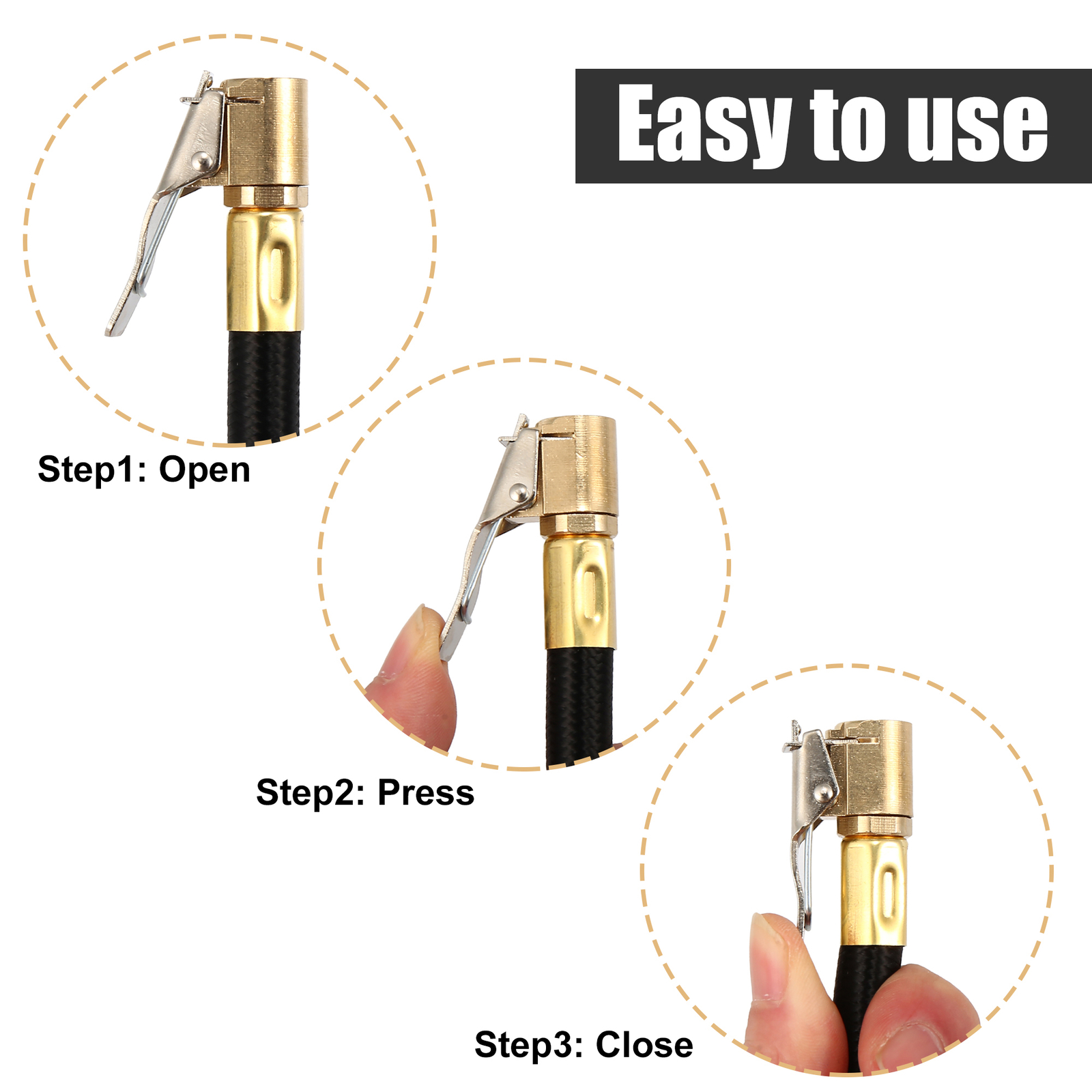 Universal 100cm 39" Tire Valve Connect Pipe Air Chuck Extension Hose ...