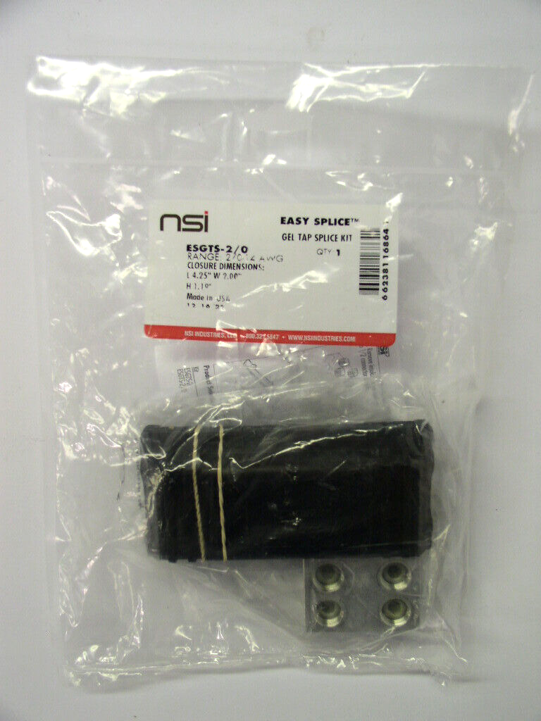 NSI Gel Tap Splice Kit w/Connector, 14-2/0 AWG Wire Range, 2" W, 1.19"H ...