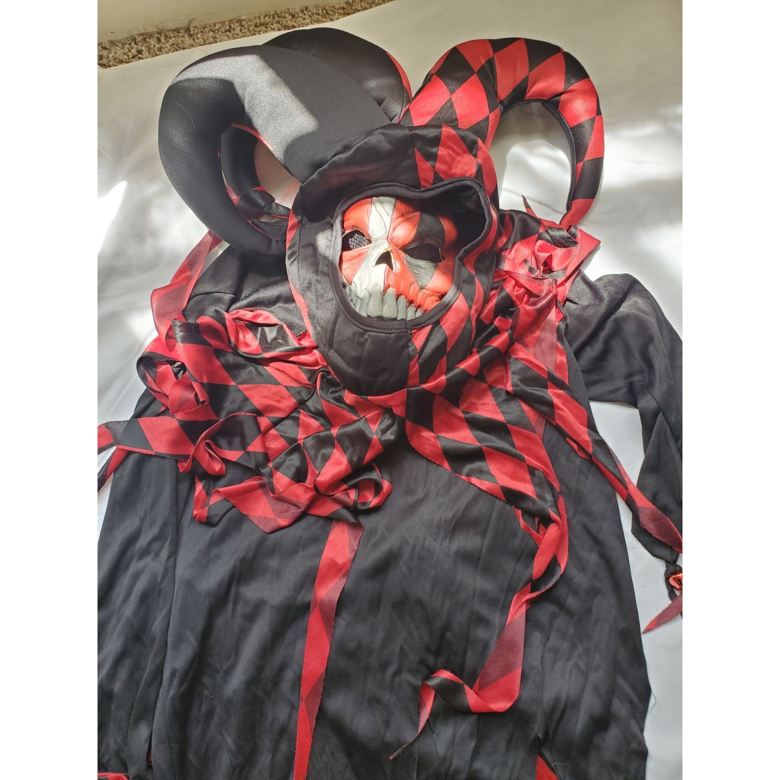 Sinister Jester Red & Black Halloween Costume - Gem