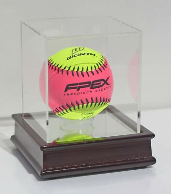Pro UV Baseball / Softball Holder Display Case Cube, Cherry Stand, B15 ...