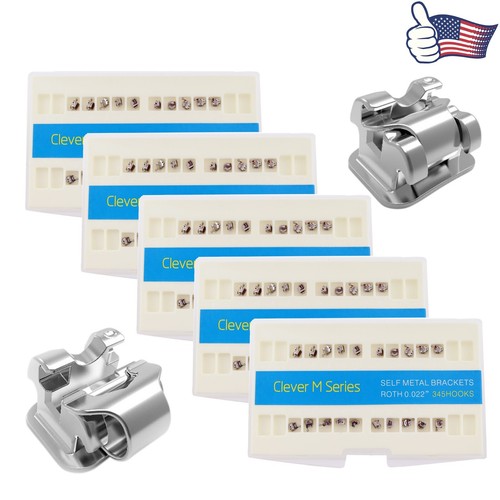 USA Dental Orthodontic Self Ligating Metal Bracket Roth 022 345 Clever ...