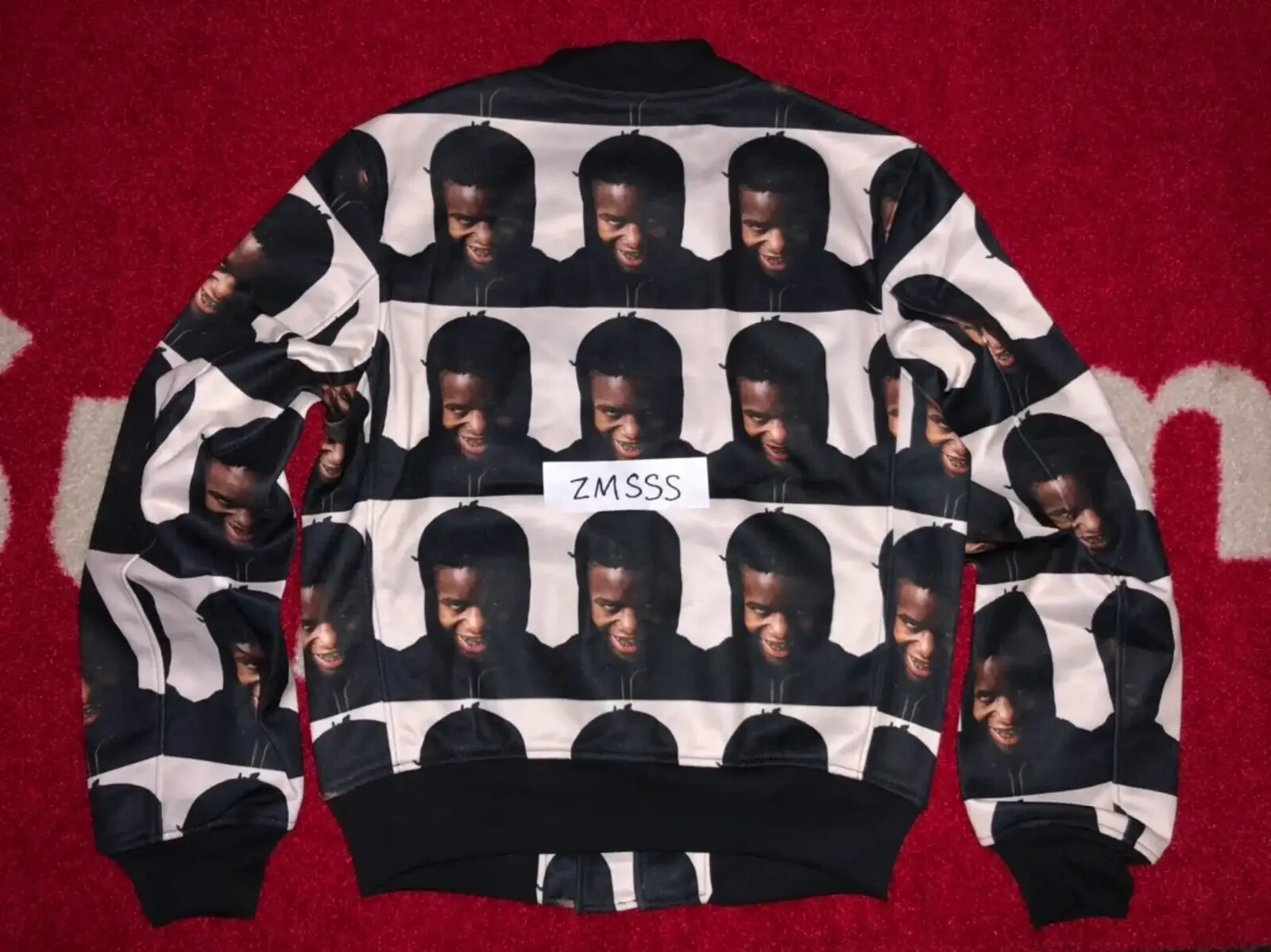 *SALE* WIL FRY PORTRAIT OF IAN CONNOR VARSITY JACKET SUPREME BAPE BLACK ...