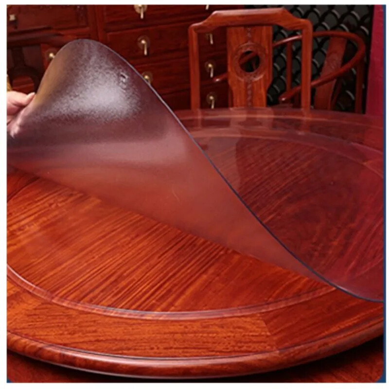 Round PVC Tablecloth, Oil-proof, Glass Soft Cloth, Table Cover ...