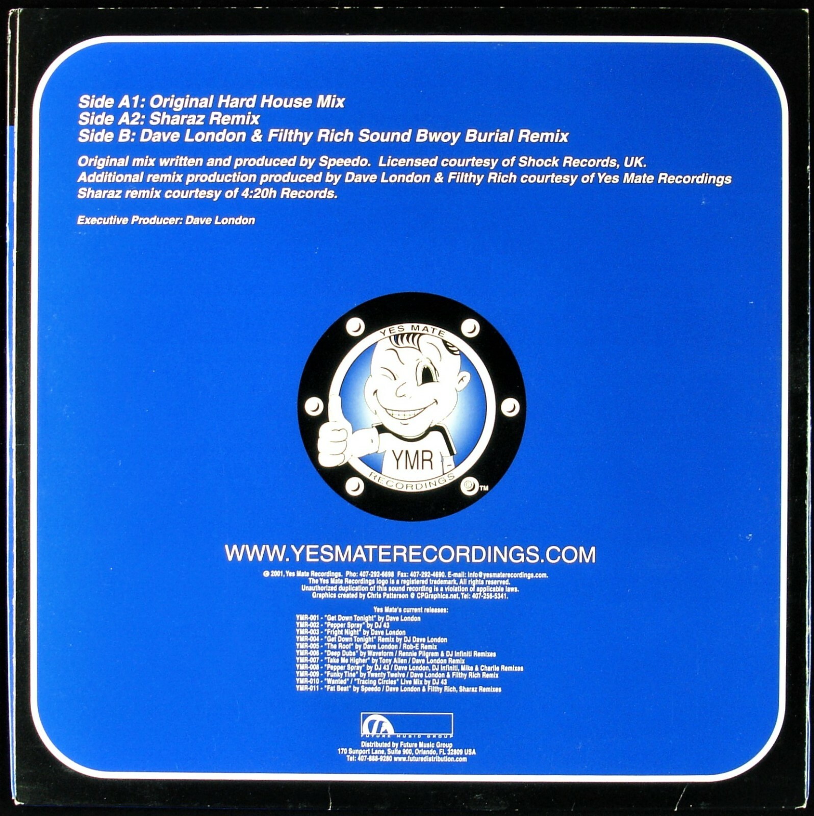 SPEEDO "FAT BEAT" 2001 VINYL 12" BREAKBEAT DAVE LONDON, SHARAZ YMR-011 ...