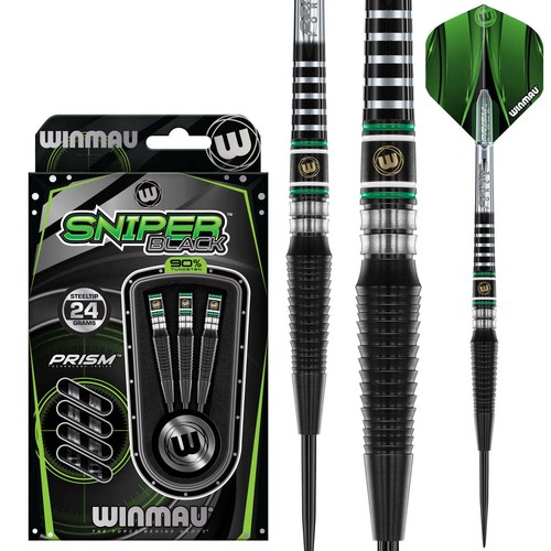 Winmau Sniper Black 2 Steel Tip Dart Set 24 gram 90% Tungsten Alloy | eBay