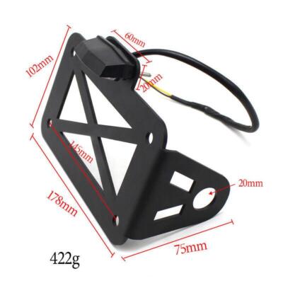 7"x 4" Motorcycle Side Mount License Plate Bracket Holder with LED ...