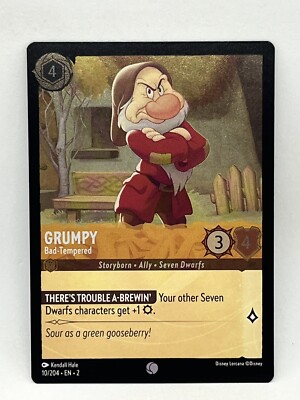 Disney Lorcana Grumpy Bad Tempered 10/204 Rise of the Floodborn Cold ...