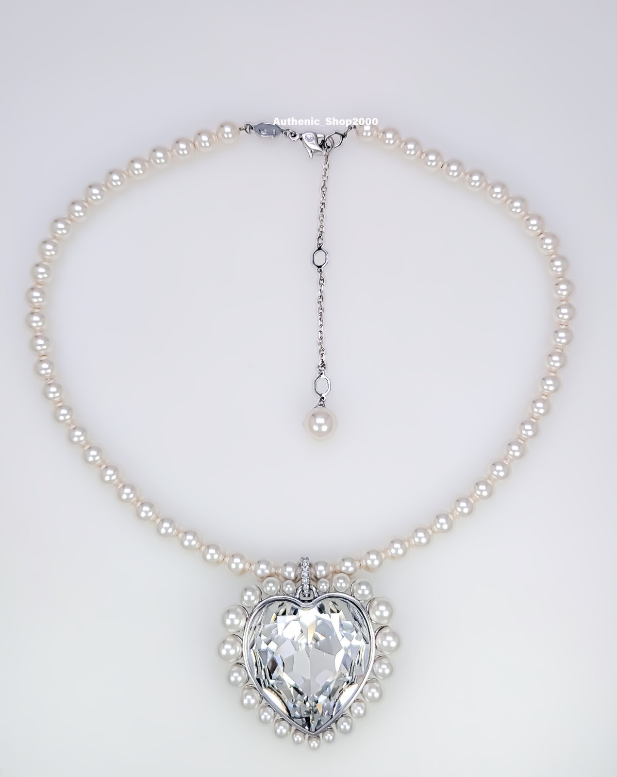 NEW 100% Authentic Ariana Grande x SWAROVSKI White Pearl Heart Necklace ...