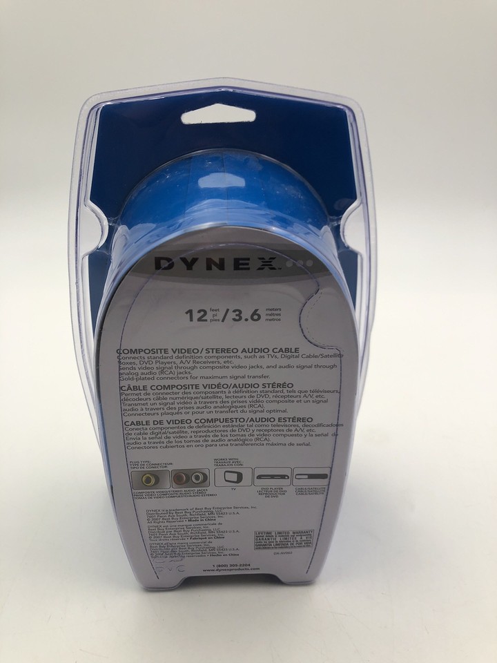 Dynex (DXAV062) 12ft A/V Cable For Connecting Standard Definition A/V ...
