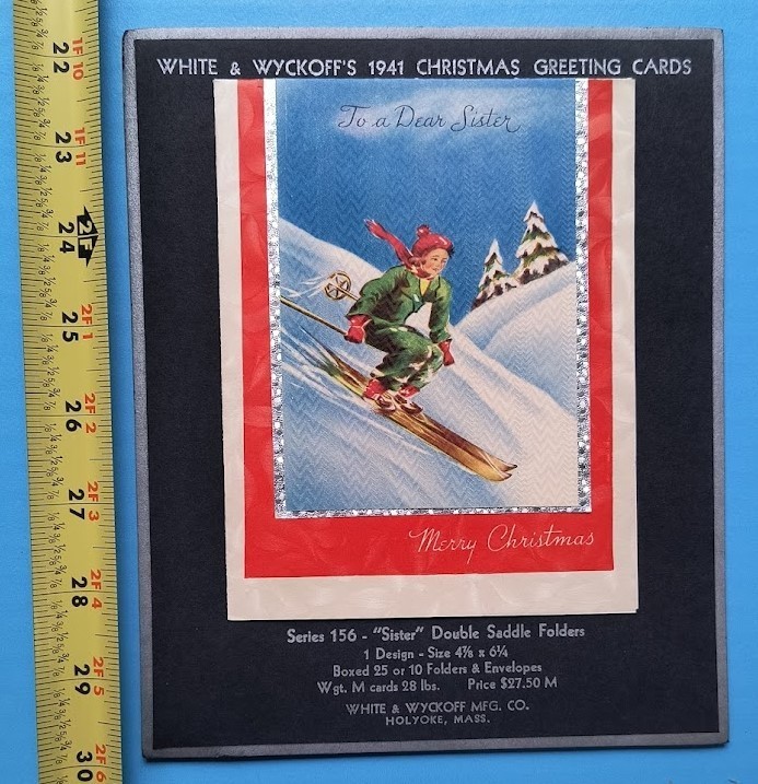 SET OF 8 : VINTAGE 1941 WHITE & WYCKOFF'S CHRISTMAS HOLIDAY CARDS STORE ...