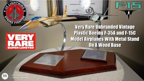 Vintage Plastic Boeing F-35A and F-15C Model Airplanes With Metal Stand ...