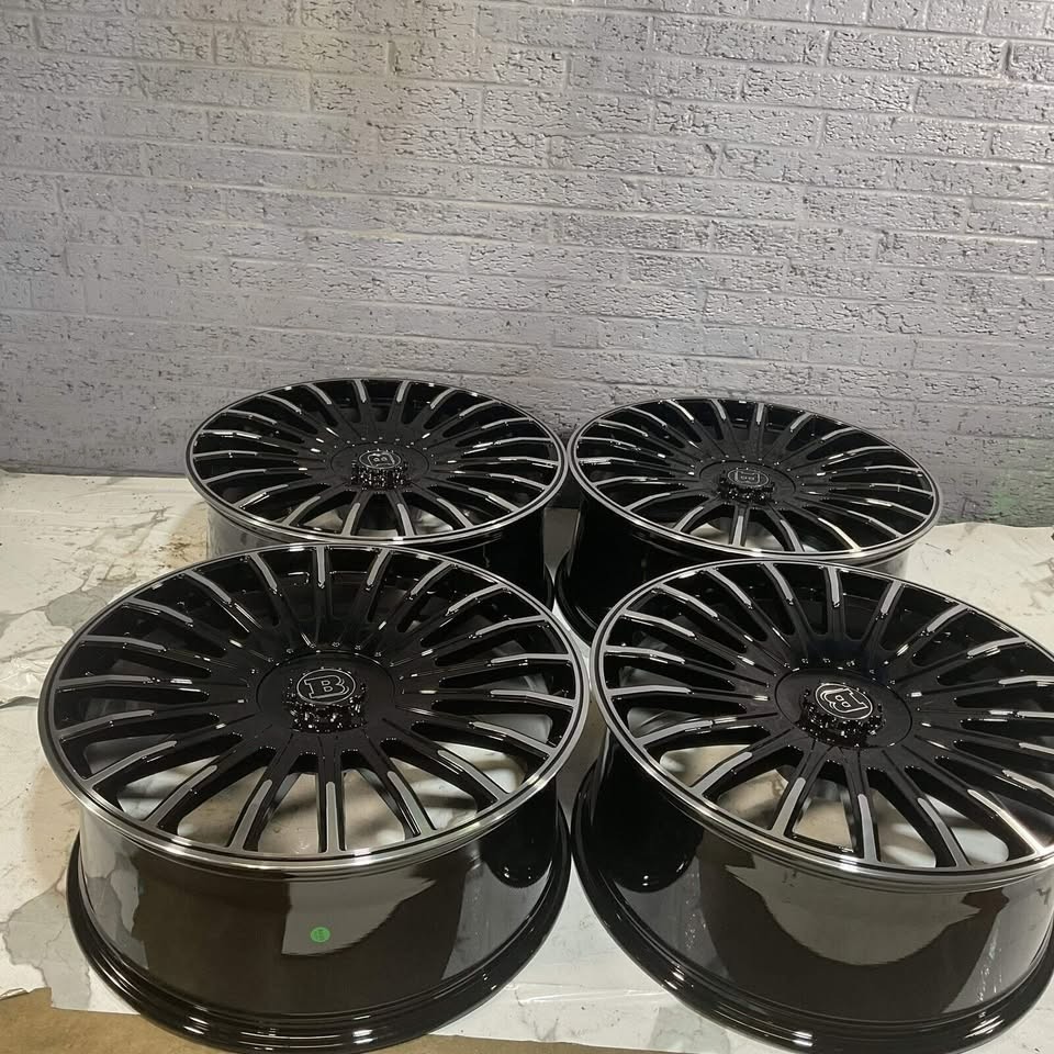 24" Gloss Black Brabus Style Wheels fit Mercedes G55 G Wagon Tires G550 ...