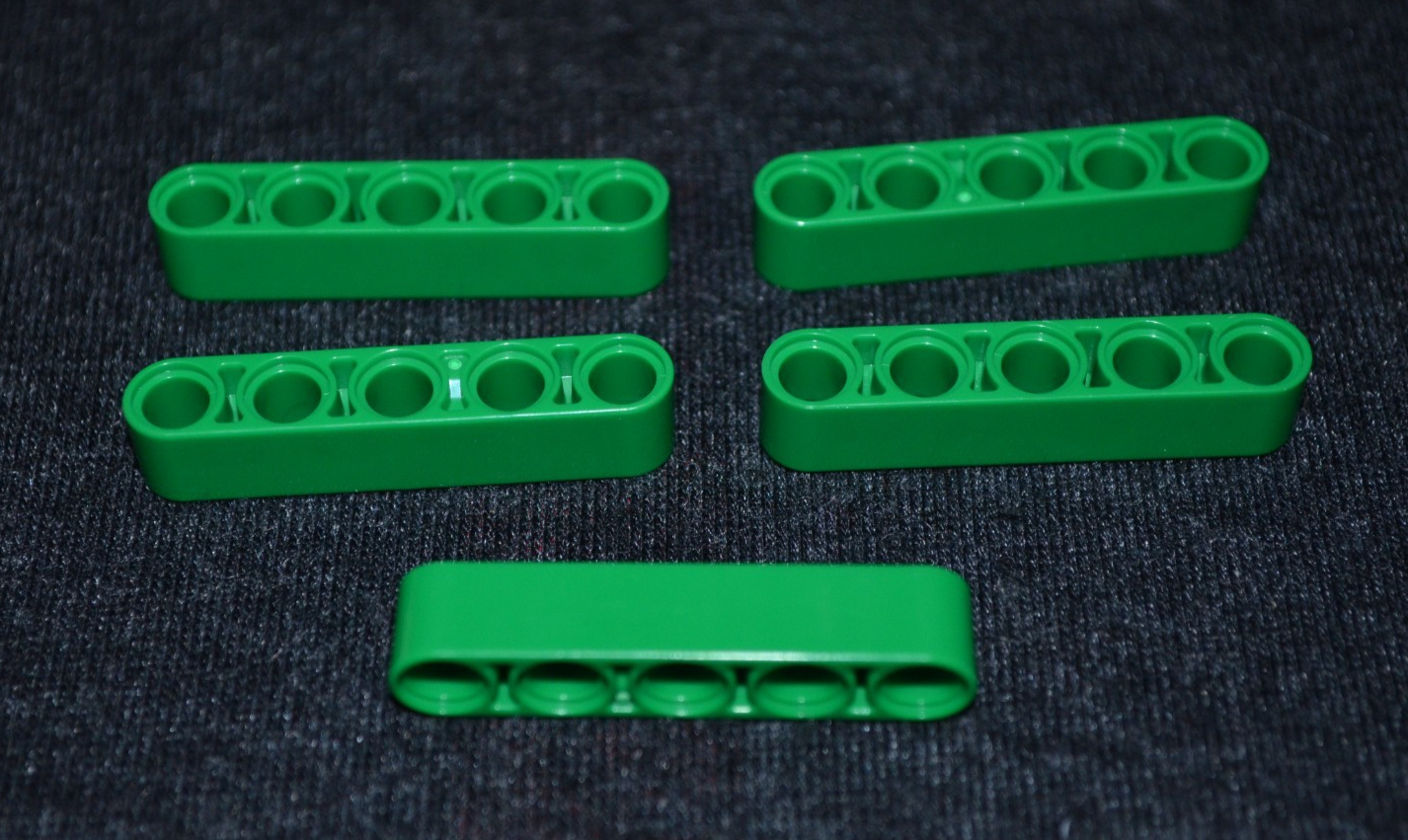 (5) #5 Green Thick Oval Technic Beam w/ 5 -Holes Bricks - NEW Lego ...