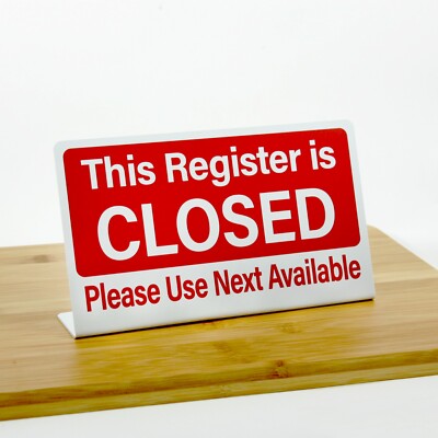 24pk Register Closed Signs, Plastic L style, White w/ Red, Free ...