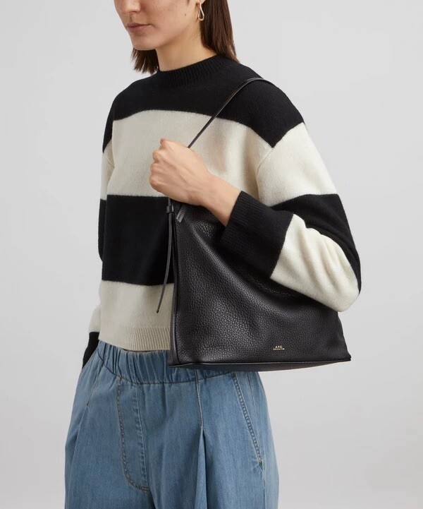 NEW 680$ A.P.C APC VERA HANDBAG SMOOTH CALF LEATHER BLACK NEW 100% ...