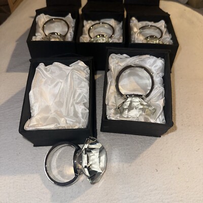 New Amlong Giant Crystal Diamond Ring Paperweight Large Novelty Lot Of ...