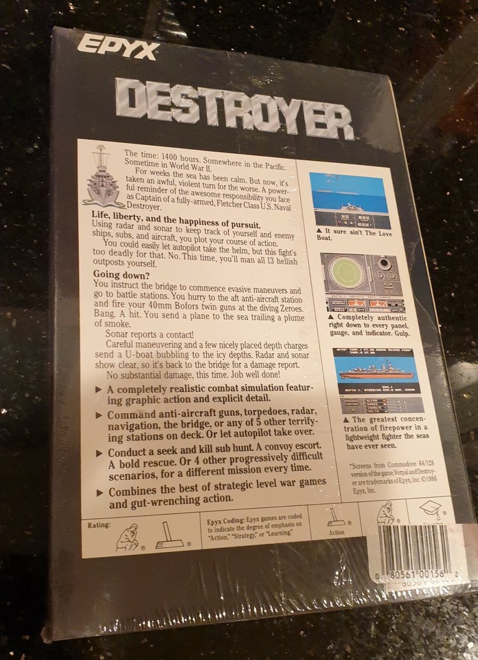 Destroyer by Epyx Computer Game Disk for IBM PC MS-DOS - STILL SEALED ...
