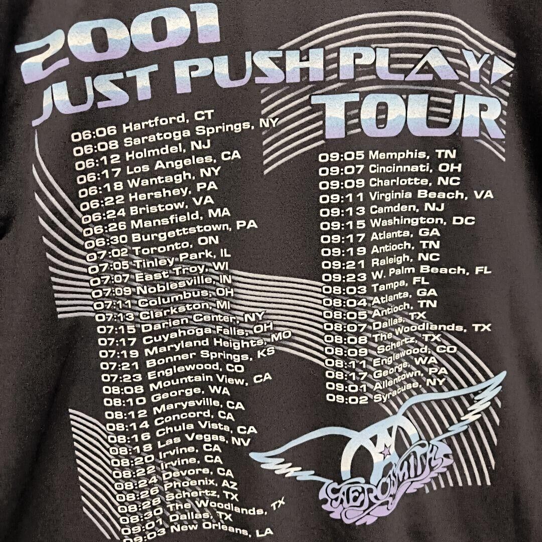 Aerosmith 2001 Just Push Play Tour Shirt Black Size L Hajime Aerosmith 2001 Just Push Play Tour Shirt Black Size L Hajime