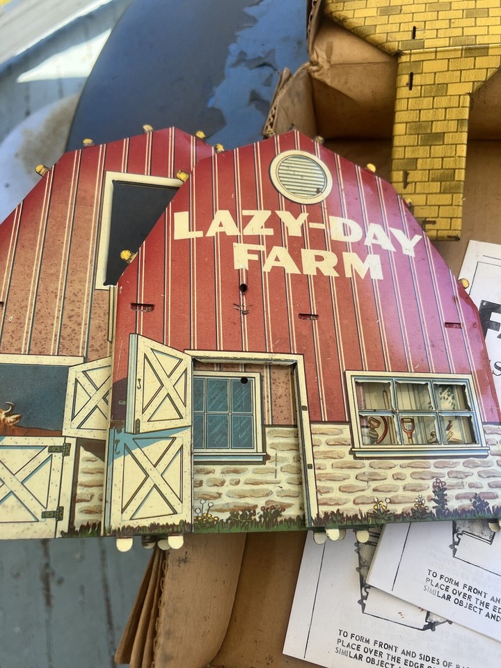 classic Vintage Marx Modern Farm Set c1960 vintage original box partial ...