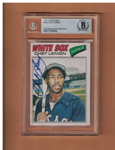Chet Lemon AUTOGRAPHED 1977 O-PEE-CHEE BASEBALL CARD SIGNED WHITE SOX ...