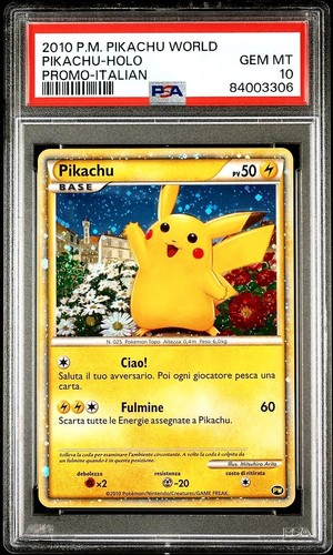 PSA 10 GEM MINT Pikachu HOLO WORLD COLLECTION PROMO 2010 Pokemon Card ...