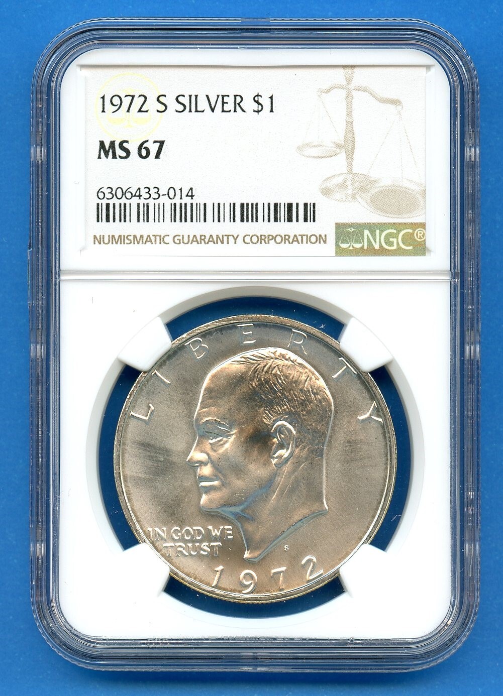 1972 S NGC MS67 Eisenhower Dollar $1 US Mint Silver 1972-S MS-67 Blast ...