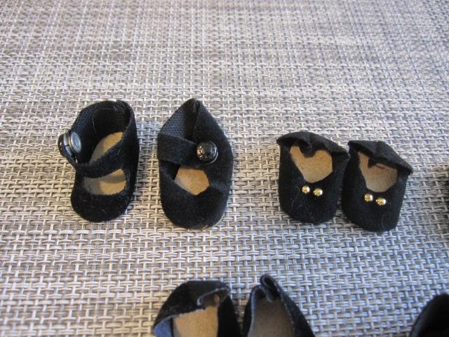 5 Pair Vintage 1950's Vogue Ginny Muffie Ginger Shoes Black Lot Flocked ...