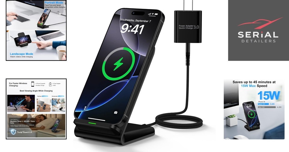 Sleep-Friendly Fast Wireless Charger for iPhone & Galaxy - Qi-Certified ...