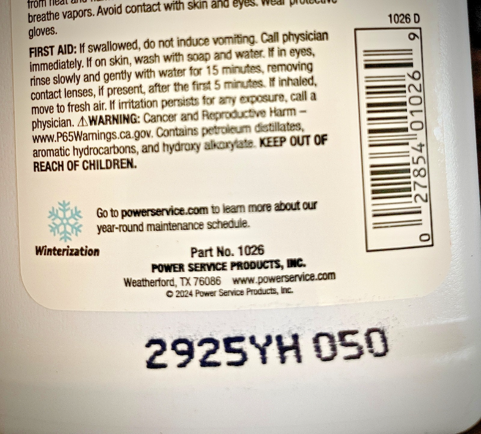 POWER SERVICE Diesel Fuel Supplement + Cetane Boost Winterizer AntiGel ...