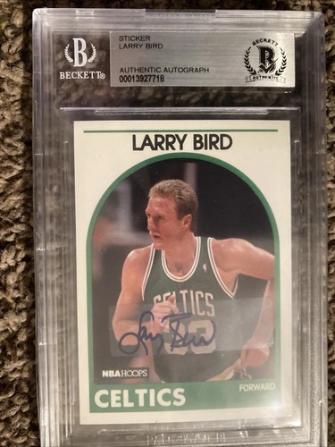 LATRY BIRD AUTOGRAPH STICKER LARRY BIRD AUTHENTIC AUTOGRAPH (BECKETT ...