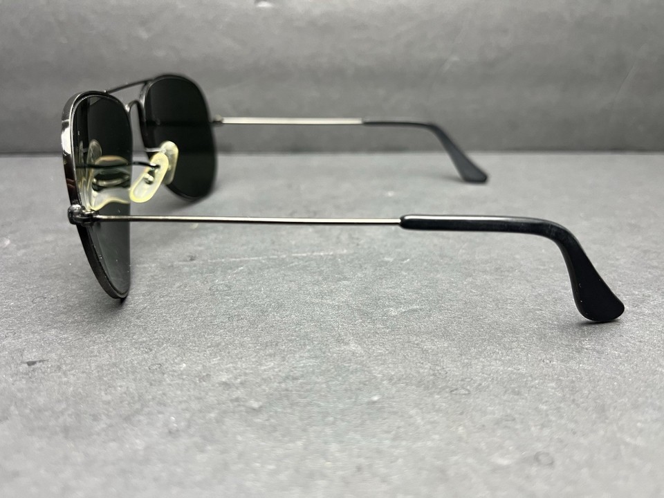 Ray-Ban B&L Black Aviator Sunglasses Size 58-14 Vintage | eBay UK