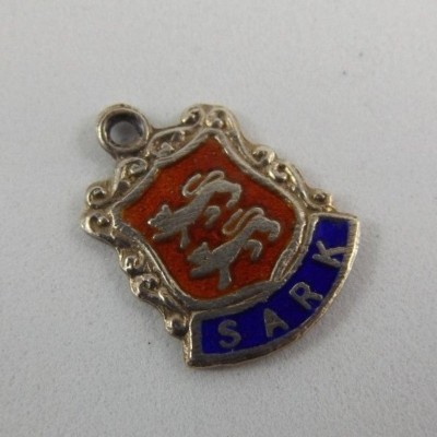Sark - Guernsey - Vintage Silver Enamel Travel Shield Charm. | eBay UK