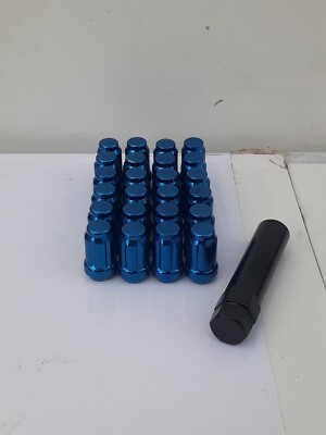 24 Pcs 12x1.25 Blue Lug nuts With Key | eBay
