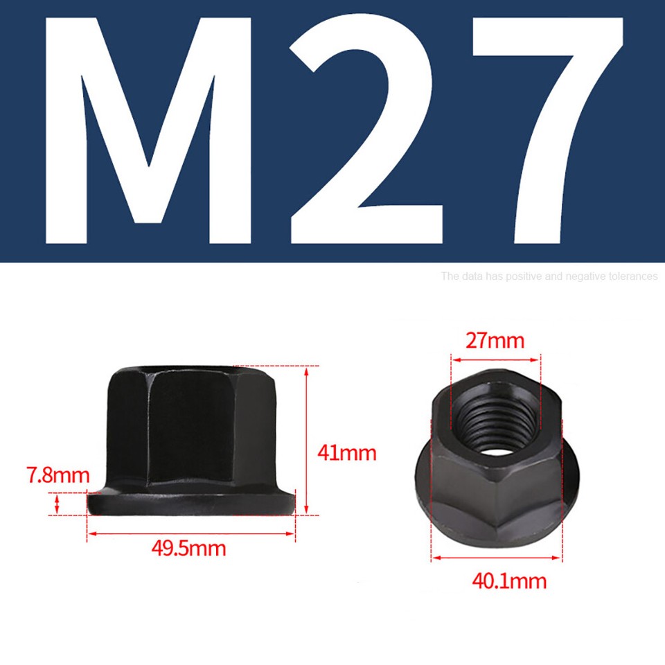 Hex Flange Lock Nuts Self Locking Black M10 M12 M14 M16 M18 M20 M22 M24 ...