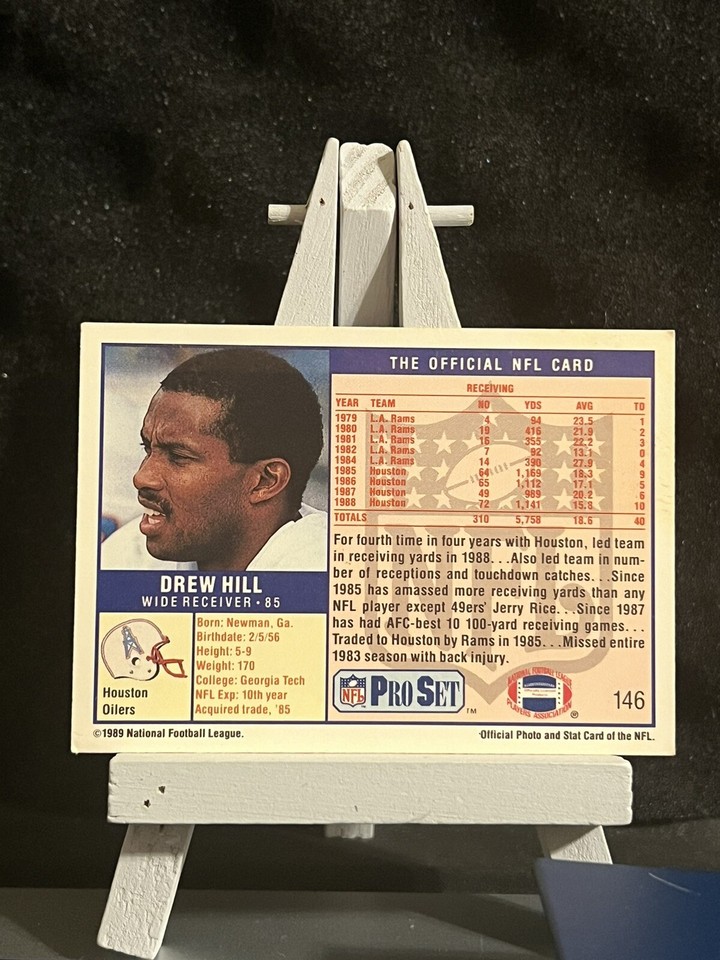 1989 Pro Set Drew Hill Houston Oilers #146 Football NFL Card | eBay