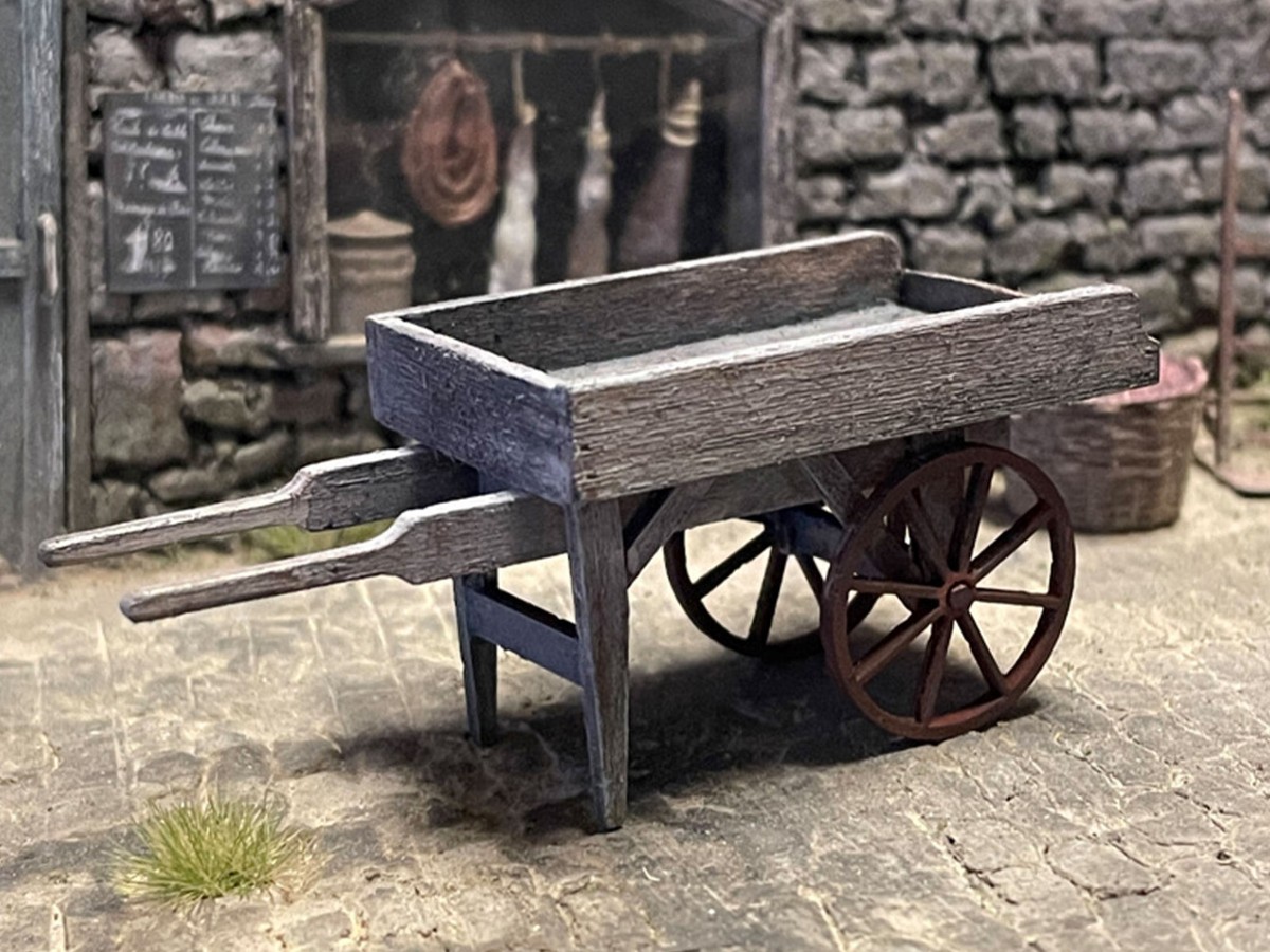 Old Wood Push Cart 0081010 Vintage Wooden Farm Cart X1 Stockyard