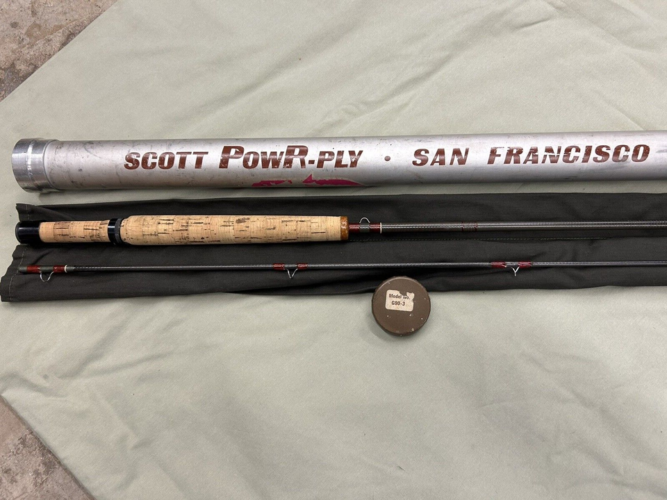 Vintage Scott G series Fly Rod. G90-3, 9'-0", 3wt, 2pc. VG Cond. W/bag ...
